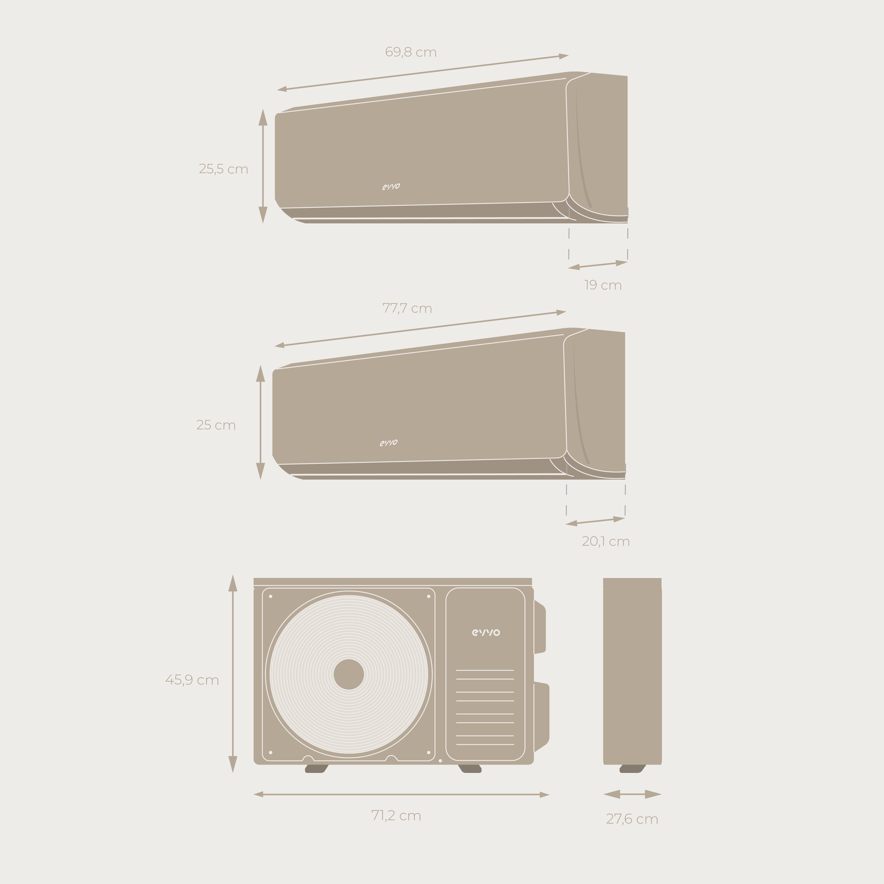 Aire acondicionado split EVVO Clima WiFi 2x1